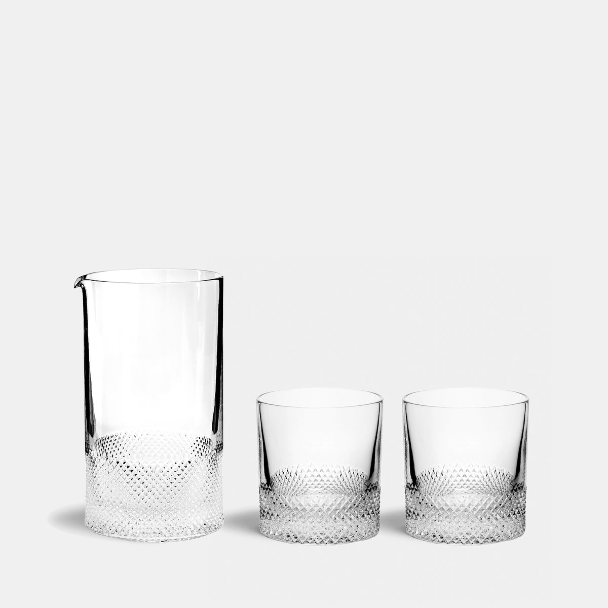 Diamond Whisky Mixer Set | Cut Crystal Glassware